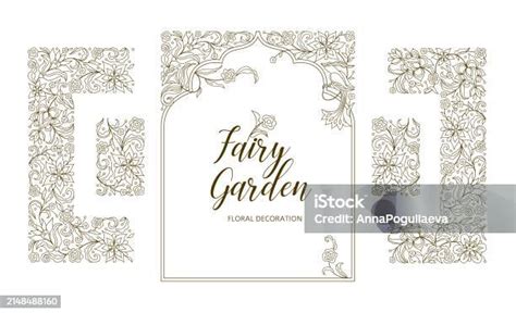 Vector Floral Frame Vignette Border Card Design Template Elements In