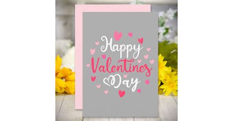 Happy Valentines Day Script Text Hearts Holiday Card Zazzle