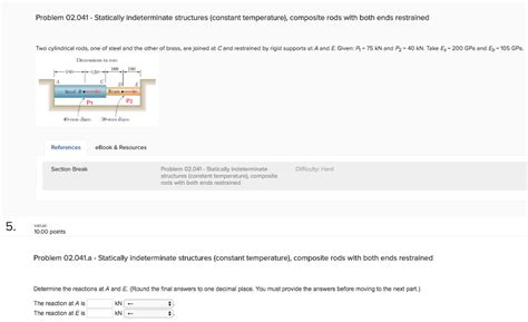 Solved Problem 02041 Statically Indeterminate Structures