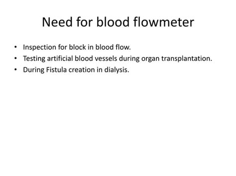 Blood Flow Measurement Ppt