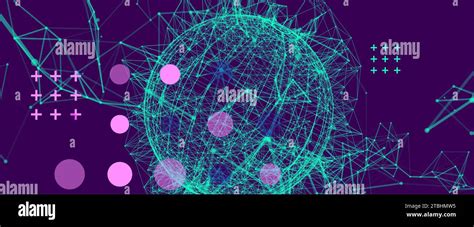 Abstract Sphere Background With Plexus Effect 3D Surface Hand Made
