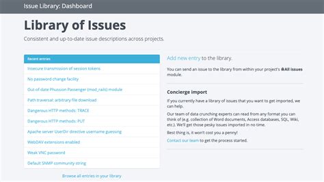 Searchable Database Of Reusable Issue Descriptions Dradis