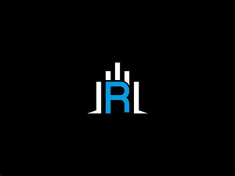 Premium Vector A Black Background With A Blue Rl Logo On It