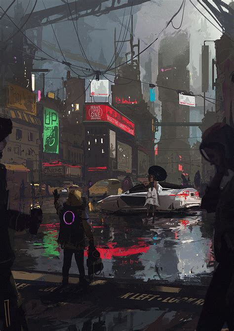 サイバーパンク、 アートワーク、 都市、 未来、 サイエンスフィクション、 コンセプトアート、 Ismail Inceoglu、 Hd