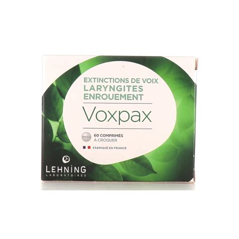 Voxpax Hoarseness And Voice Loss Lehning 60 Chewable Tablets Lehning