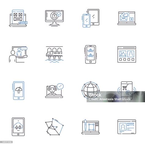 기계 지능 라인 아이콘 컬렉션입니다 자동화 정밀도 혁신 학습 최적화 통합 효율성 벡터 및 선형 그림 지능 알고리즘 신경 개요 표지판 세트 감각 지각에 대한 스톡 벡터 아트