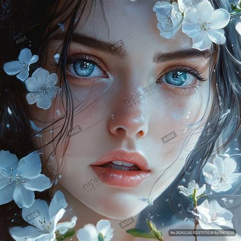 Ai创作图写实唯美插画 超写实插画 Cg绘画作品 厚涂头像 Cg插画 原创厚涂 数字肖像插画 厚涂少女 写实少女 写实唯美 数字美女插画 Cg