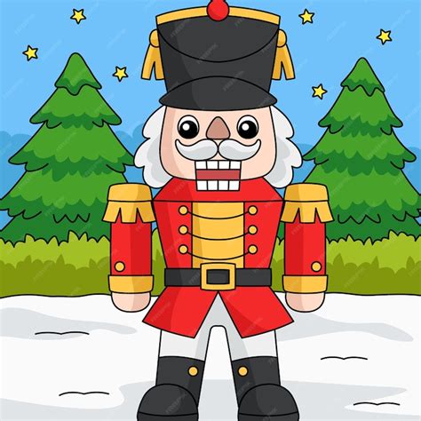 Premium Vector Christmas Nutcracker Colored Cartoon Illustration