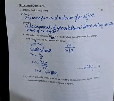 Structured Questions 1 I Define The Following StudyX