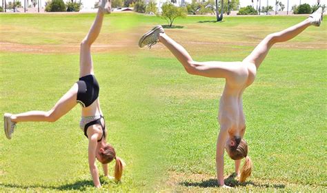 Mid Cartwheel Porn Pic