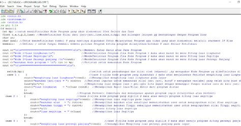 Program Menghitung Luas Lingkaran Segitiga Dan Persegi Panjang