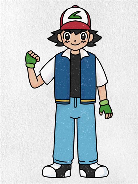 How To Draw Ash Ketchum Helloartsy