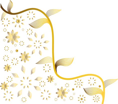 Golden Floral Ornament 28041765 Png