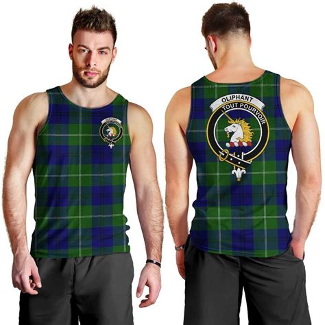 Aio Pride Oliphant Modern Clan Tartan Crest Mens Tank Top Aio Pride