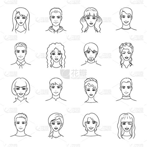 男人 女孩 头像 个性 分离着色 可爱的 商务 人 布置 收集