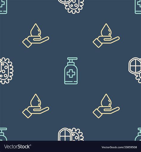 Set Line Shield Protecting From Virus Washing Vector Image