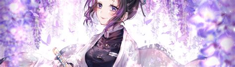 1400x400 Resolution 4K Shinobu Kochou Demon Slayer Fan Art 1400x400