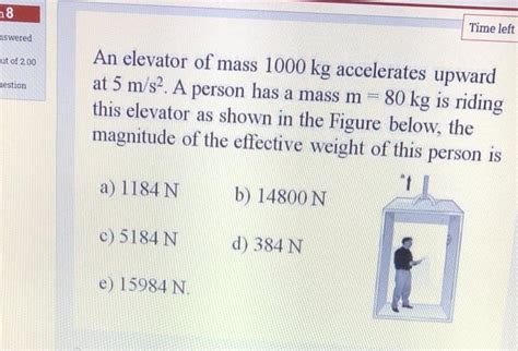 Solved 18 Time Left Swered Ut Of 200 Lestion An Elevator Of