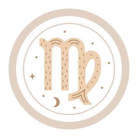 Vector De Símbolo Del Zodiaco Virgo Signo Del Horóscopo Dibujado A