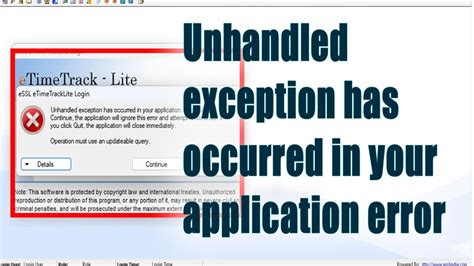Unhandled Exception Has Occured In Your Application Error ESSL