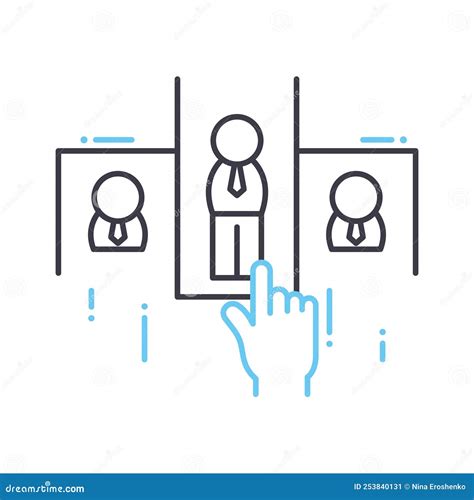 Staff Planning Line Icon Outline Symbol Vector Illustration Concept
