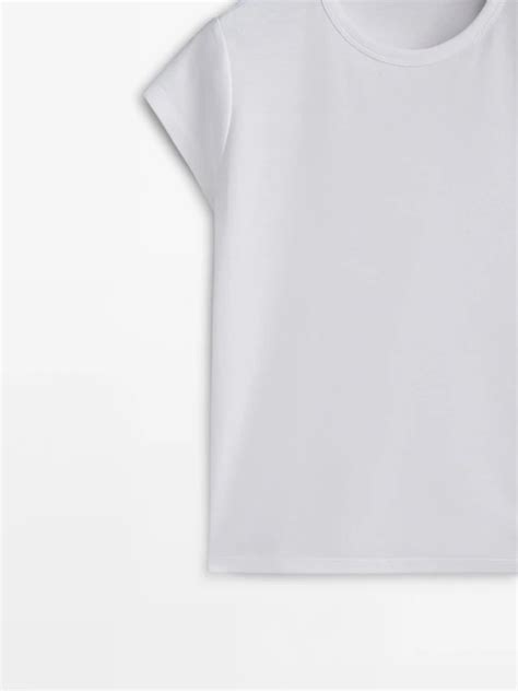 Short Sleeve Mercerised Cotton T Shirt · White Black · T Shirts And