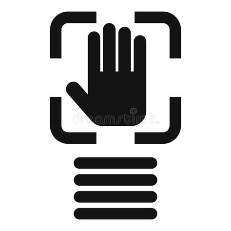 Palm Scan Privacy Icon Simple Vector Bio Scan Stock Vector