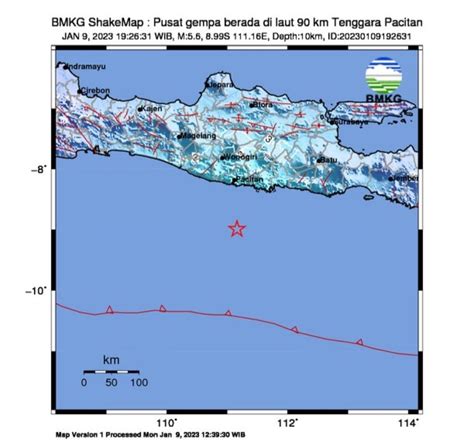 INFO BMKG GEMPA BUMI Magnitudo 5 6 Guncang Pacitan Jawa Timur Terasa