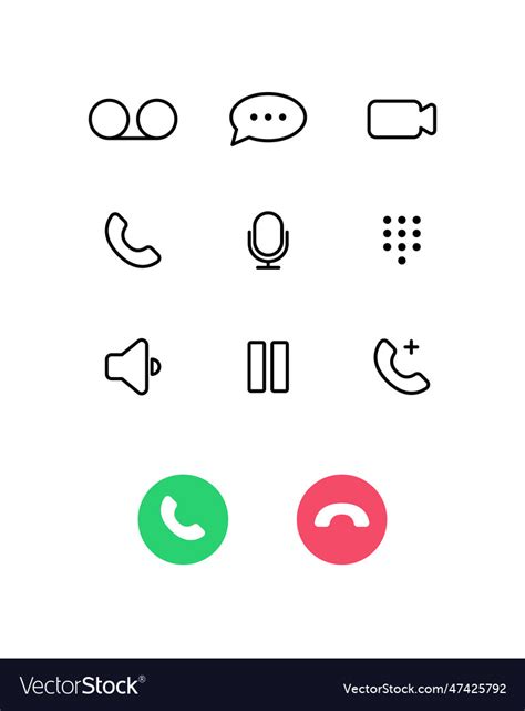 Smartphone Dial Phone Ui Set Phone Pad Screen Vector Image