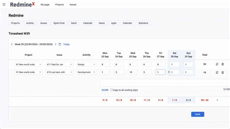 Redmine Timesheet