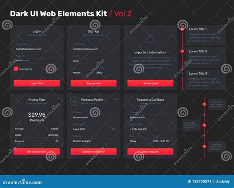 Ui Kit For Web Stock Vector Illustration Of Elements 152700574