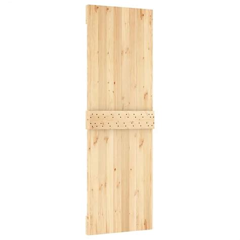 Berkfield Sliding Door With Hardware Set 70x210 Cm Solid Wood Pine
