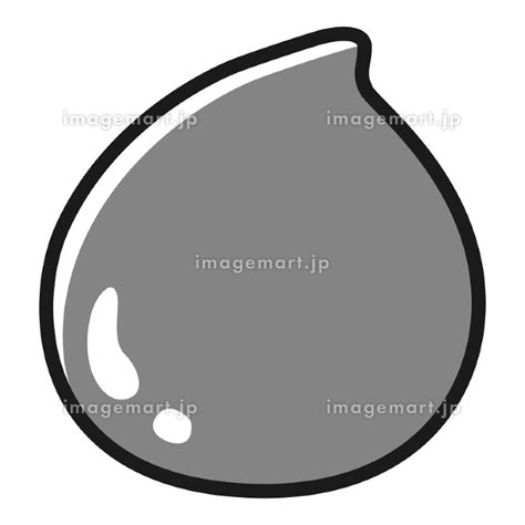 しずくのキャラクター（水分、汗、涙、うるおいなど）白黒のイラスト素材 214394068 イメージマート