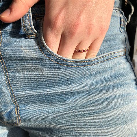 Carina Ruby And Diamond Hexagon Band