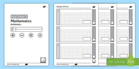 Year 6 Maths Blank Arithmetic Assessment Pack Ks2 Editable Maths Arithmetic