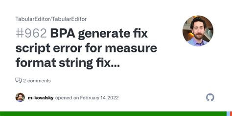 Bpa Generate Fix Script Error For Measure Format String Fix Expression