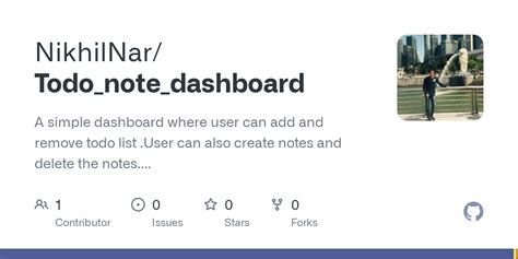 GitHub NikhilNar Todo Note Dashboard A Simple Dashboard Where User