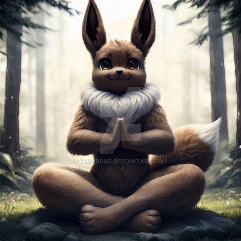 Anthro Eevee Meditationai Image By Greybonz On Deviantart