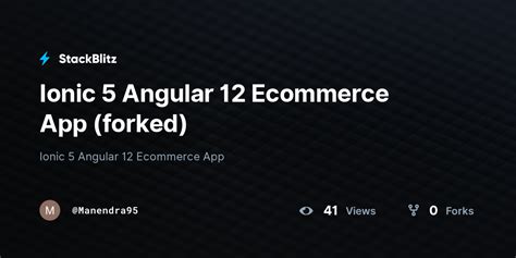 Ionic Angular Ecommerce App Forked Stackblitz