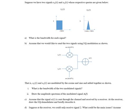 Solved Suppose We Have Two Signals S T And S T Whose Chegg