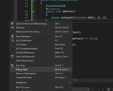 C How To Test Or Debug A Portion Of Code In Visual Studio Stack Overflow