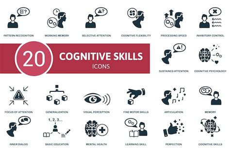 Premium Vector Cognitive Skills Set Icon Contains Cognitive Skills