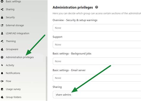 Occ How To Add Admin Privileges Sharing To A Specific Group Rnextcloud
