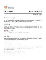 Week Loops And Arrays Pdf INFO Week Tutorial Loops And Arrays Loops And Arrays As