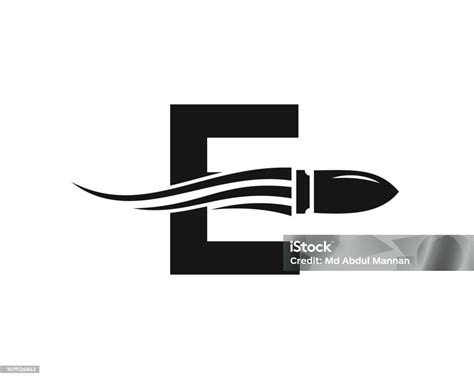 초기 편지 E 촬영 총알 로고 안전 및 보호 기호에 대 한 개념 무기 구리에 대한 스톡 벡터 아트 및 기타 이미지 구리