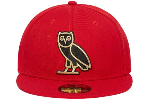 Ovo X New Era Og Owl 59fifty Fitted Hat Red Mens Fw22 Us