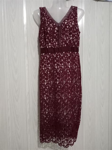 Jacqui E Lace Maroon Dress Womens Fashion Dresses And Sets Dresses On