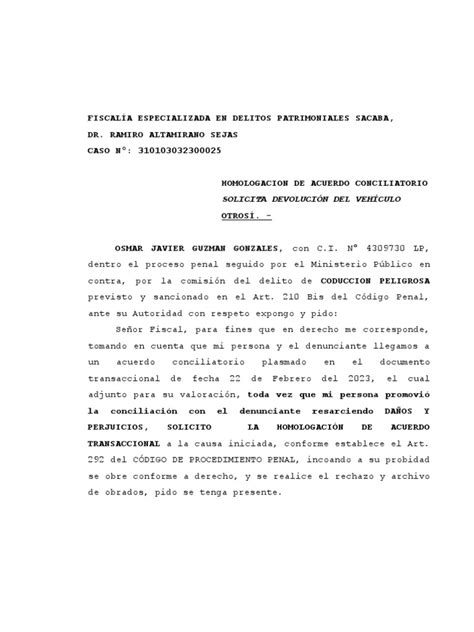 Solicitud De Devolucion De Vehiculo Pdf