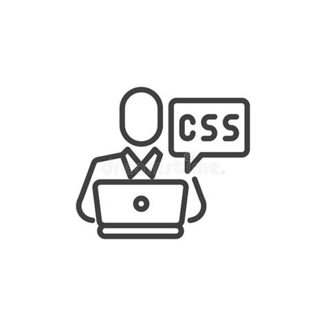 Frontend Developer Line Icon Stock Vector Illustration Of Online