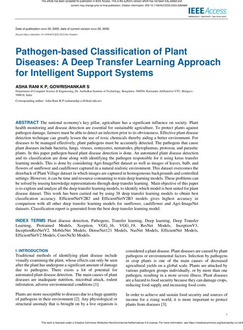 Pdf Pathogen Based Classification Of Plant Diseases A Deep Transfer Learning Approach For